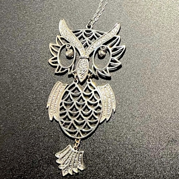 Jewelry | Vintage Articulated Owl Necklace Sterling Silver Chain With ...